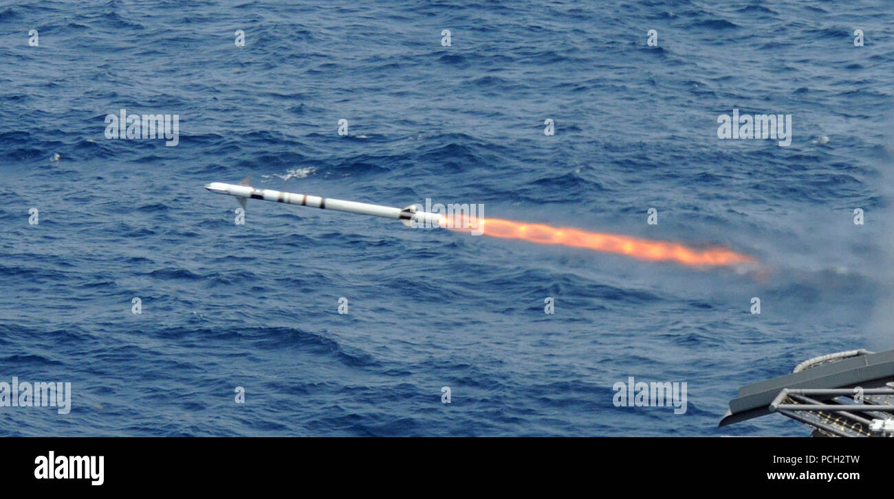OCEAN (June 23, 2010) A Rolling Airframe Missile (RAM) is launched from ...