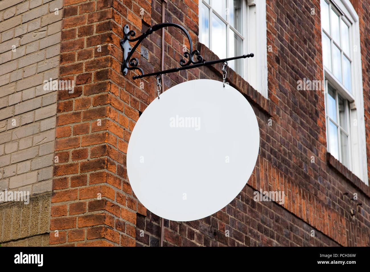Blank sign outside a shop or restaurant with copy space Stock Photo - Alamy