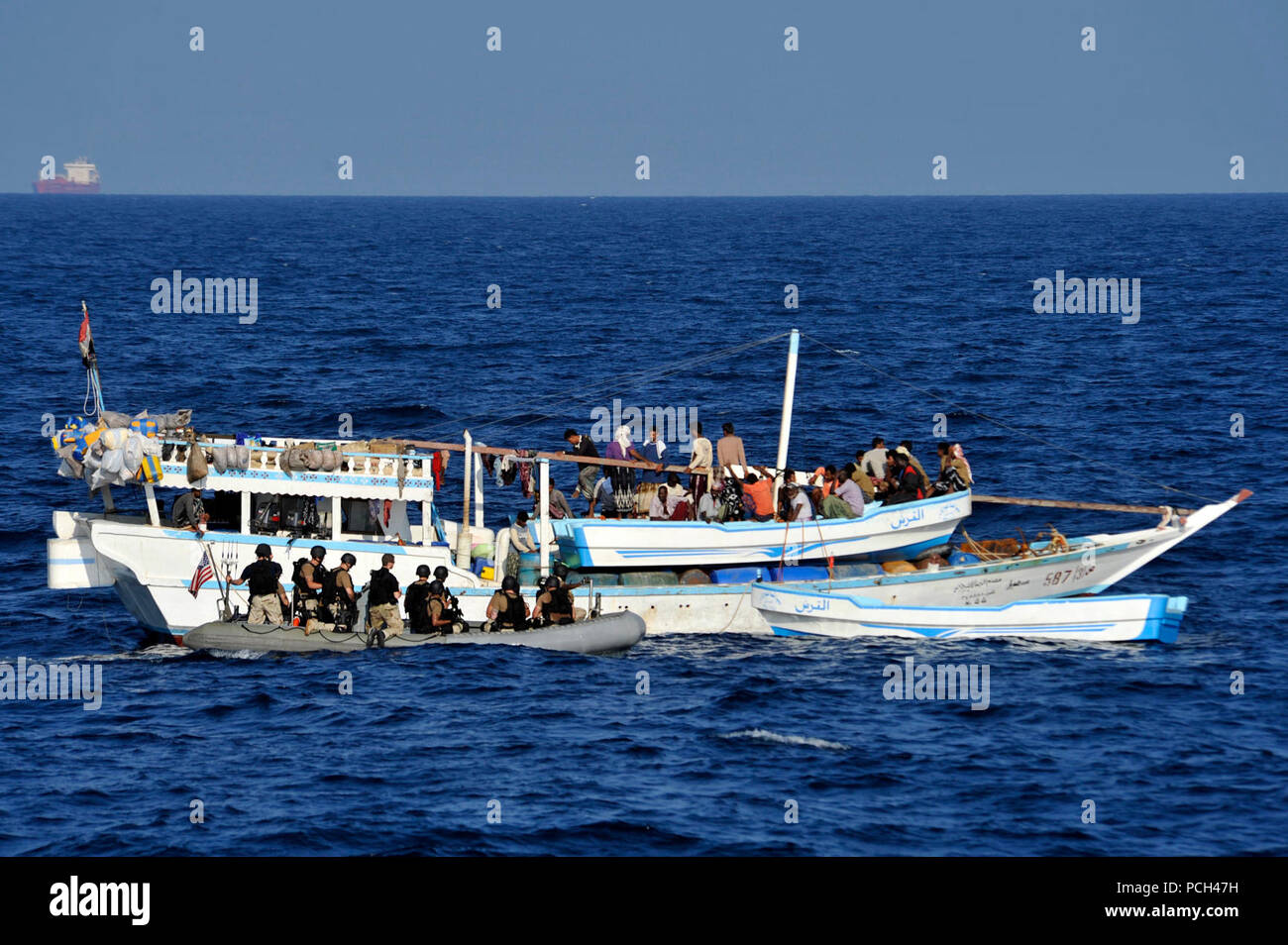 ARABIAN SEA (Nov. 14, 2012) Sailors assigned to a visit, board, search ...