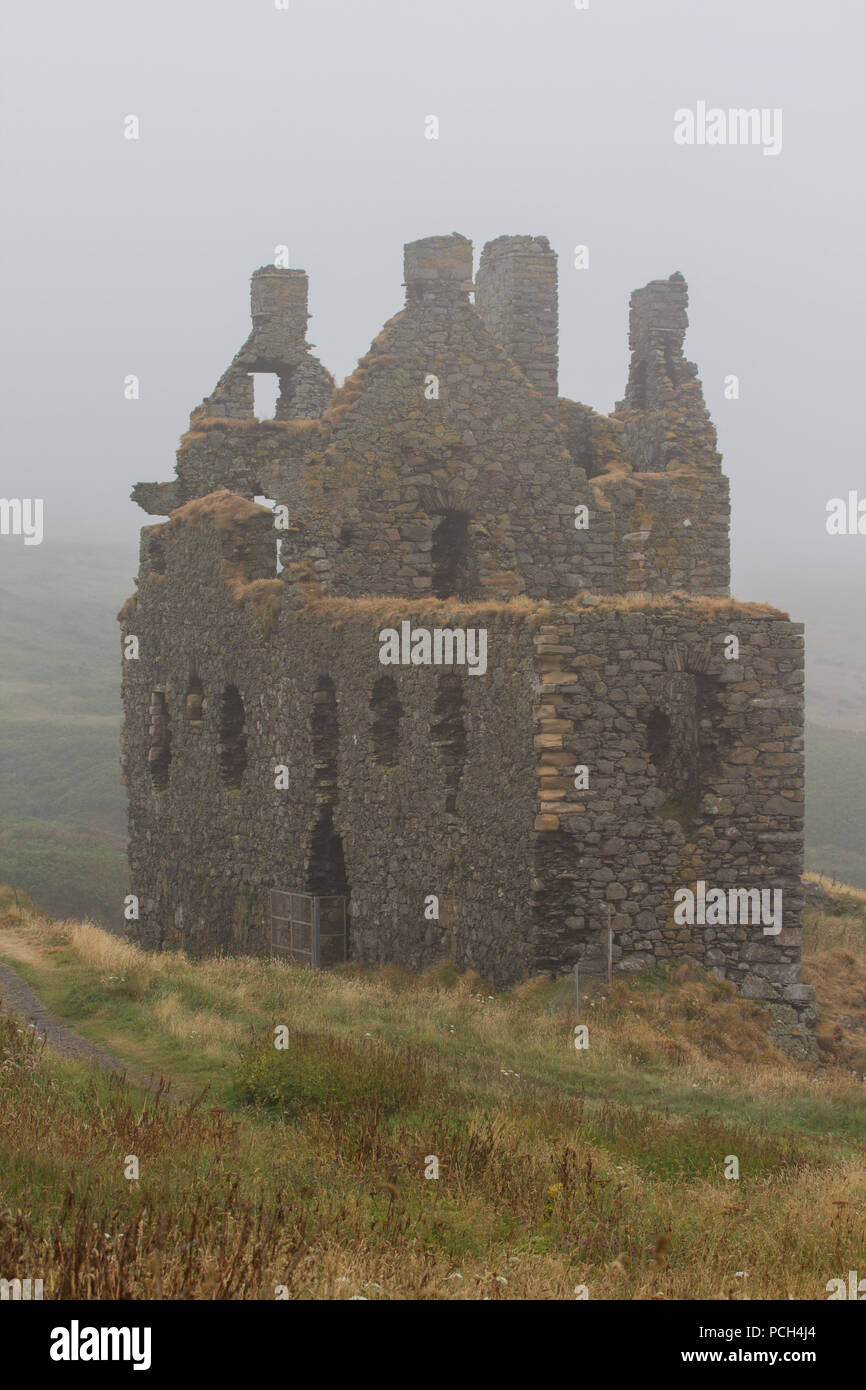 Dunskey Castle. in mist. Portpatrick. Dumfries and Galloway. Scotland ...