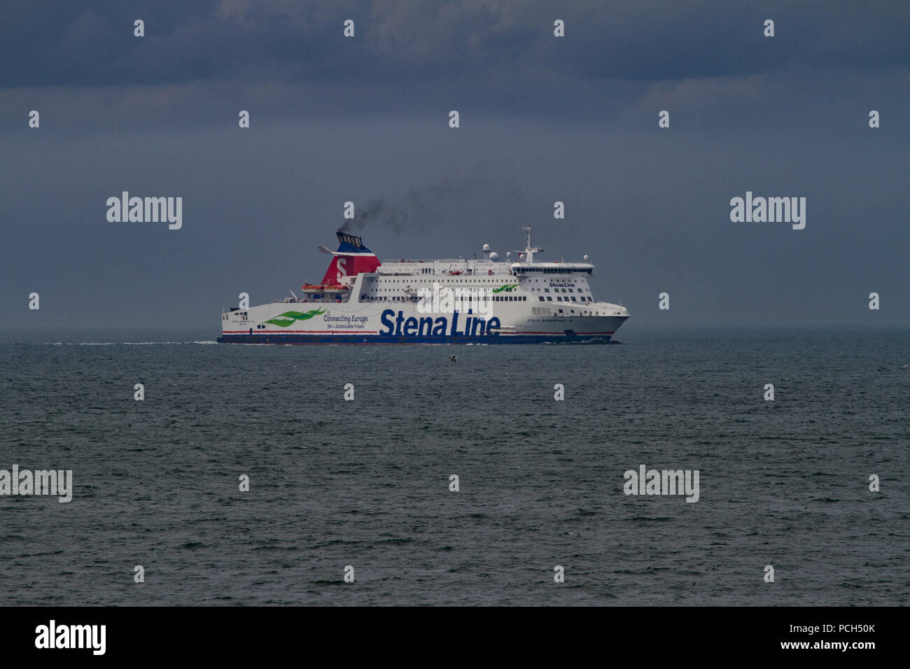Stena Line ferry in Irish sea near Lock Ryan on way to Cairnryan Ferry ...