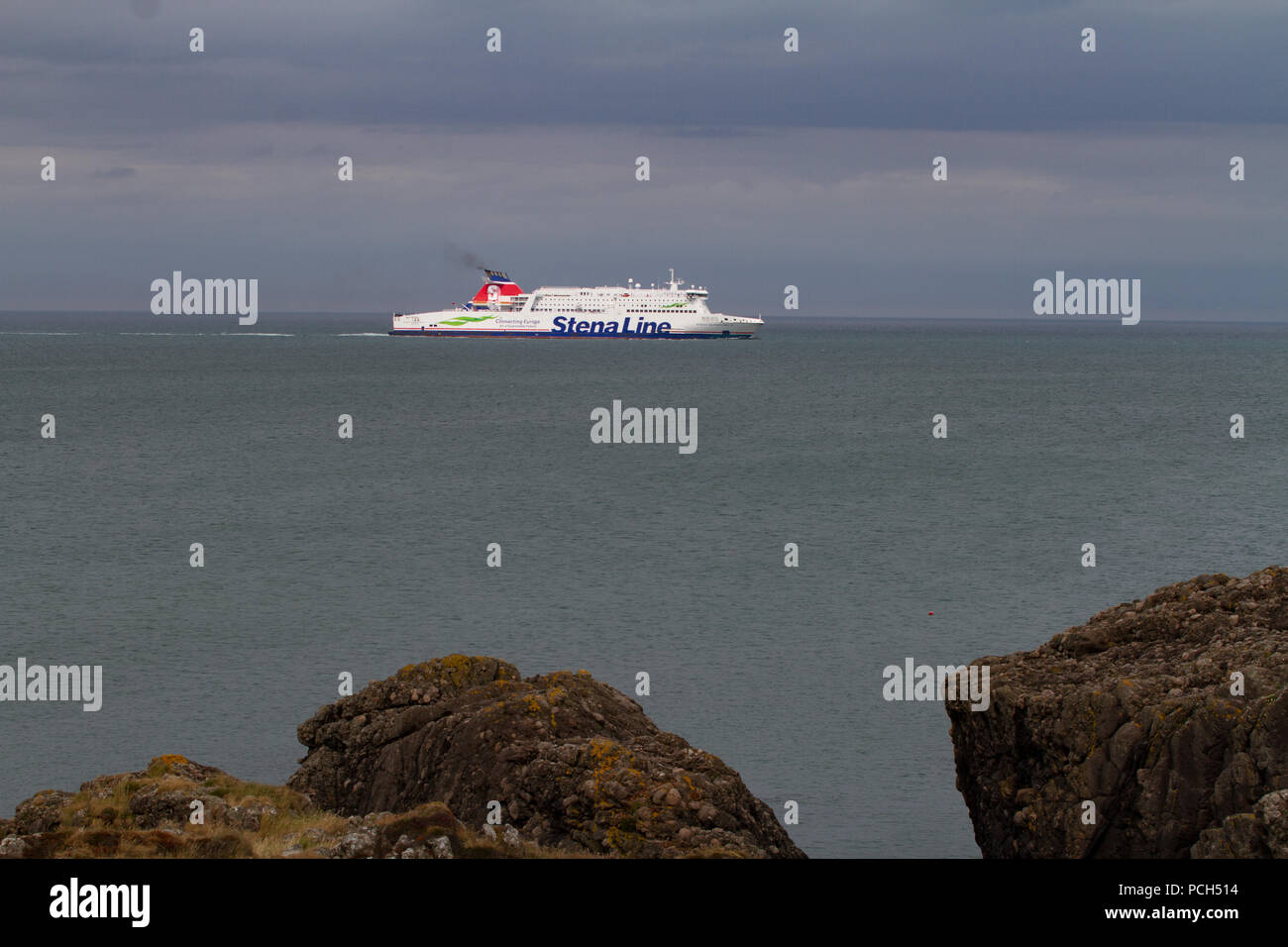 Stena Line ferry in Irish sea near Lock Ryan on way to Cairnryan Ferry ...