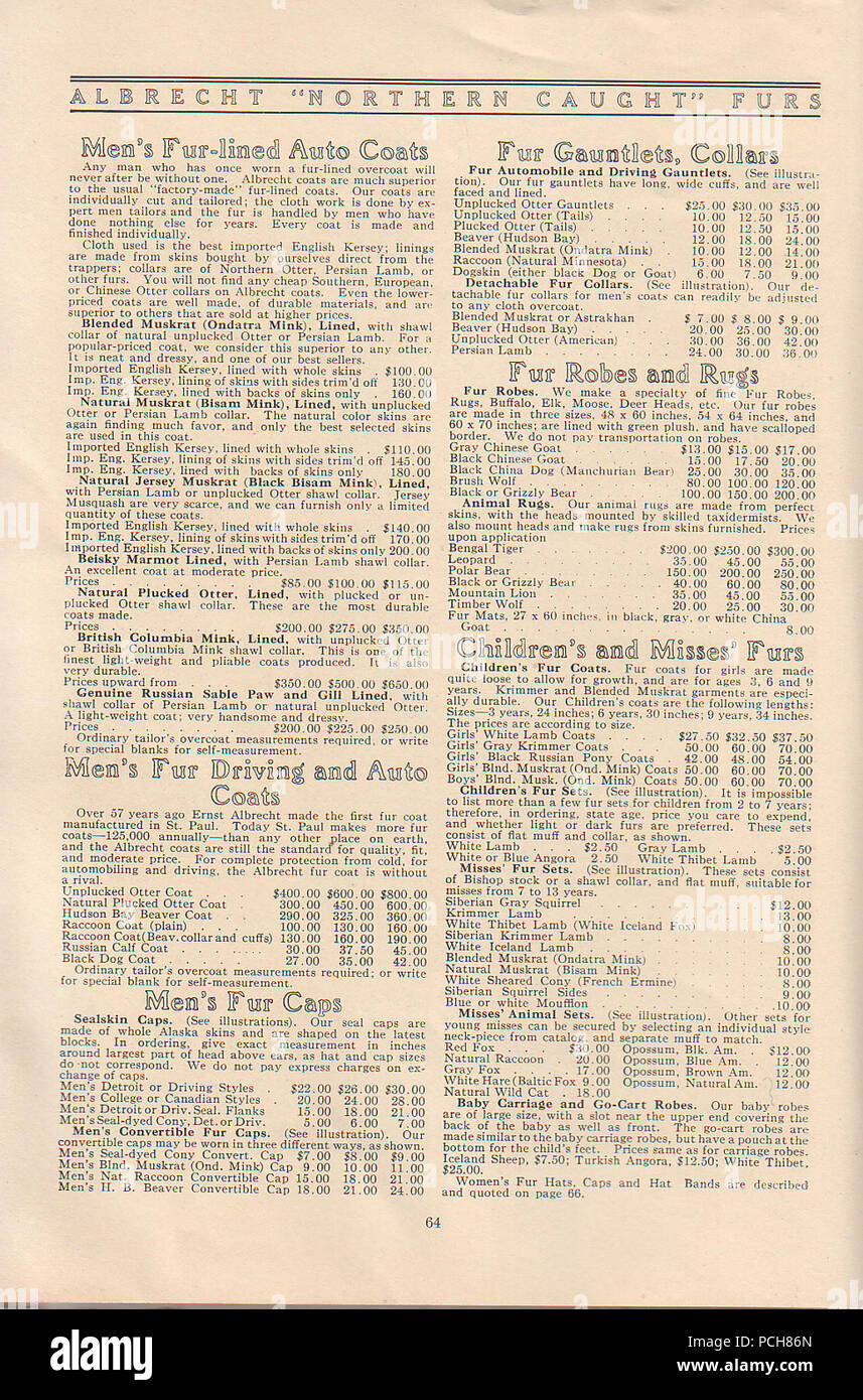 Albrecht's Fur Facts & Fashion 1912-13, Saint Paul, Minnesota -65 Stock ...