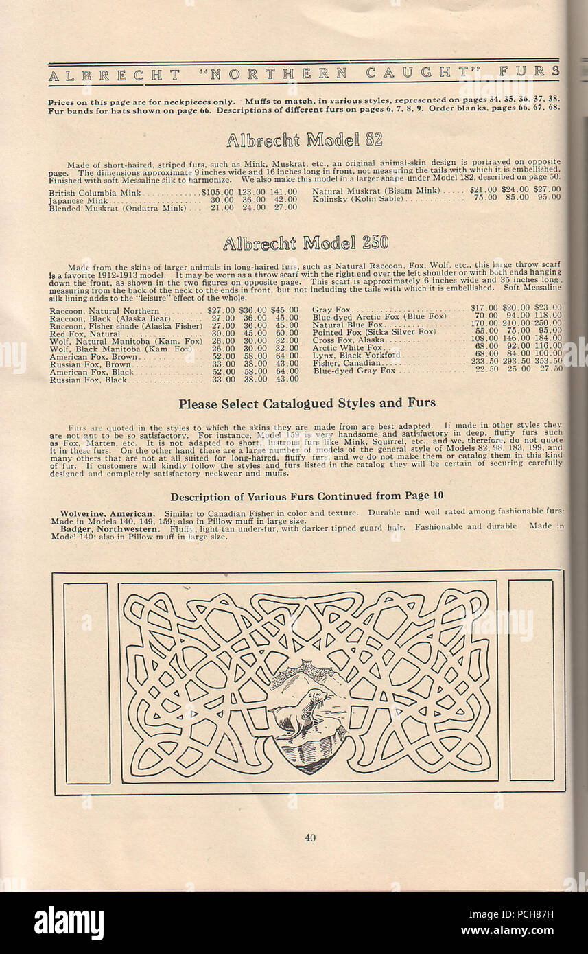Albrecht's Fur Facts & Fashion 1912-13, Saint Paul, Minnesota -41 Stock ...