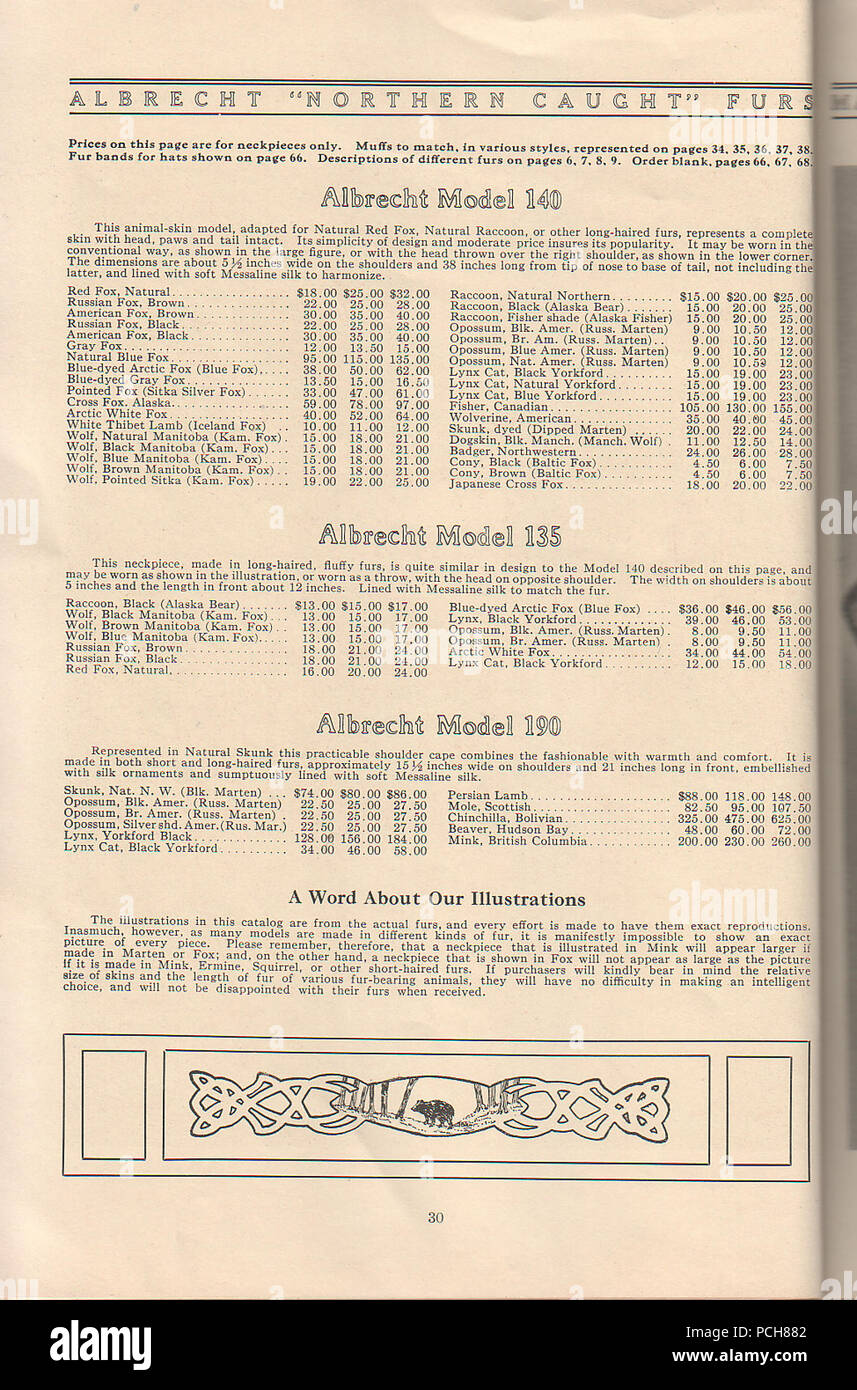 Albrecht's Fur Facts & Fashion 1912-13, Saint Paul, Minnesota -31 Stock ...