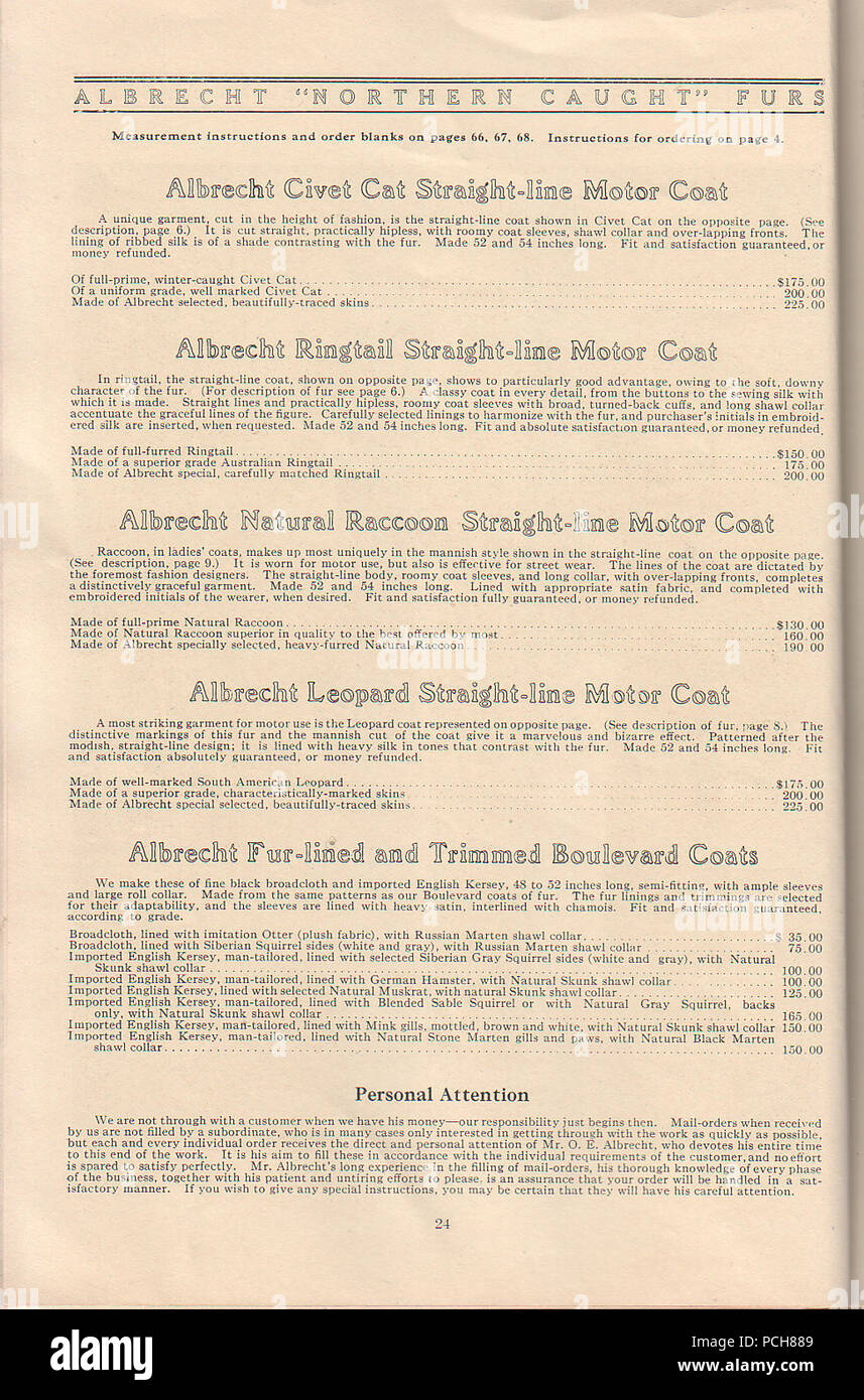 Albrecht's Fur Facts & Fashion 1912-13, Saint Paul, Minnesota -25 Stock ...