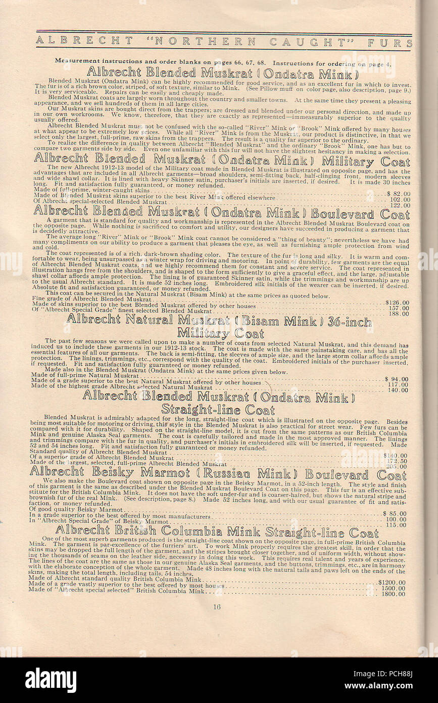 Albrecht's Fur Facts & Fashion 1912-13, Saint Paul, Minnesota -17 Stock ...