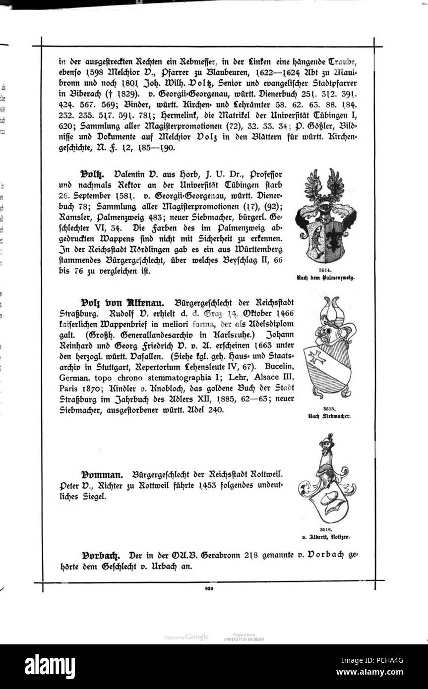 Alberti Wuerttembergisches Adels- und Wappenbuch 0939 Stock Photo - Alamy