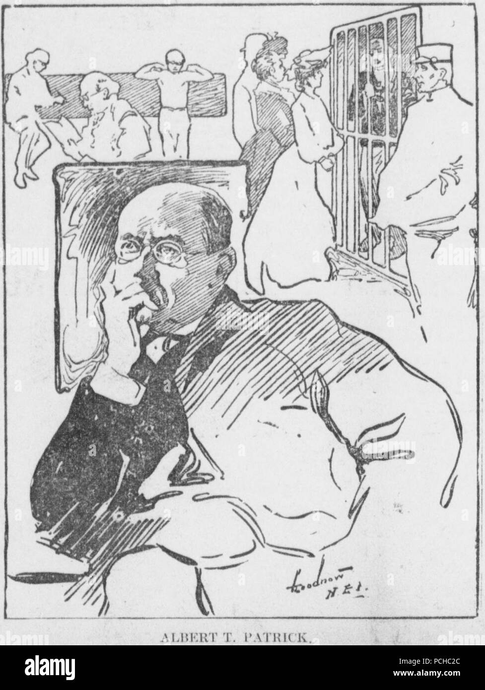 Albert T. Patrick in prison (illustration Stock Photo - Alamy