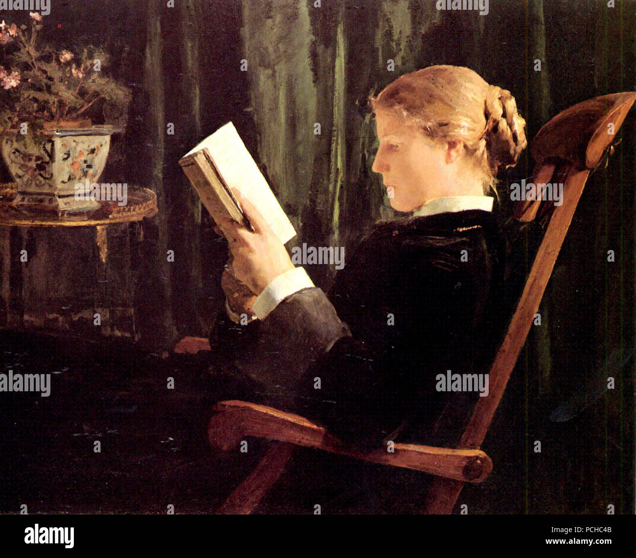 Albert Samuel Anker - Riding Girl Stock Photo - Alamy