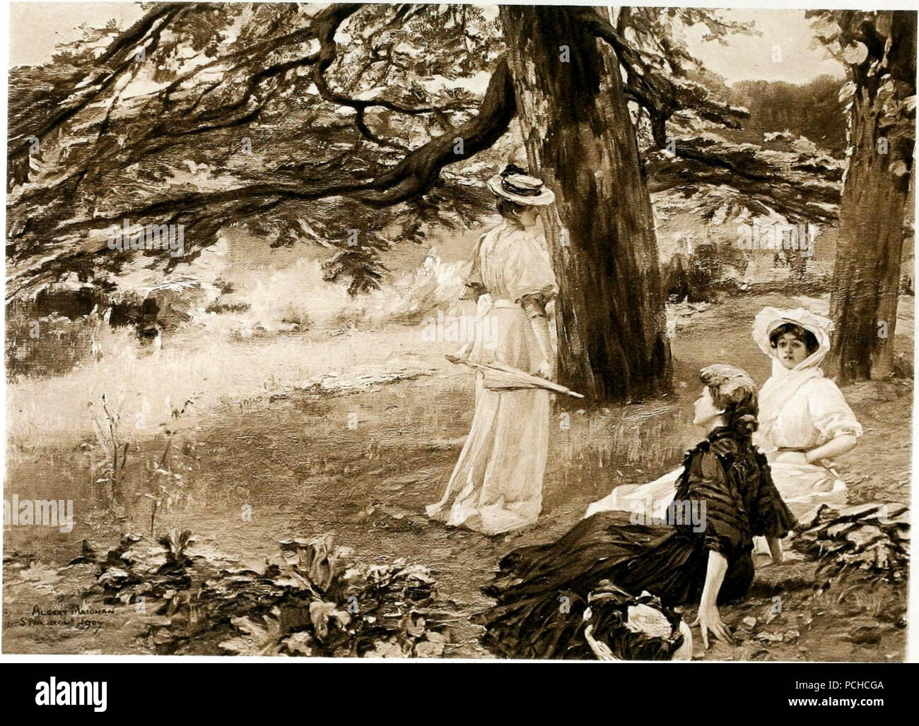 Albert Maignan Sous le Cedre Stock Photo - Alamy