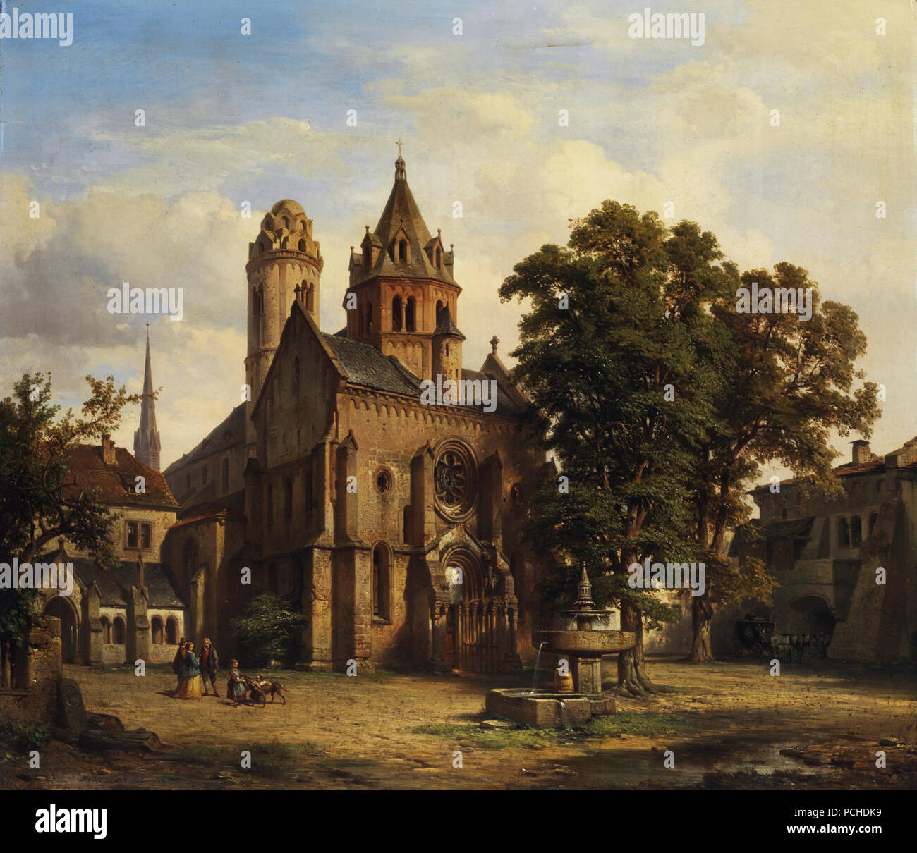 Albert Emil Kirchner Blick auf eine romanische Kirche Stock Photo - Alamy