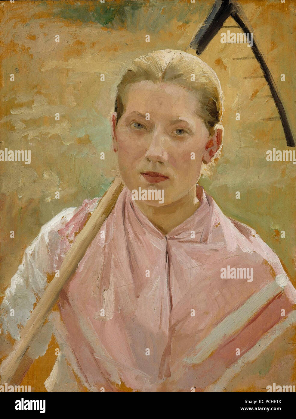 Albert Edelfelt - Girl with a Rake, Study for August - A III 1963 Stock ...