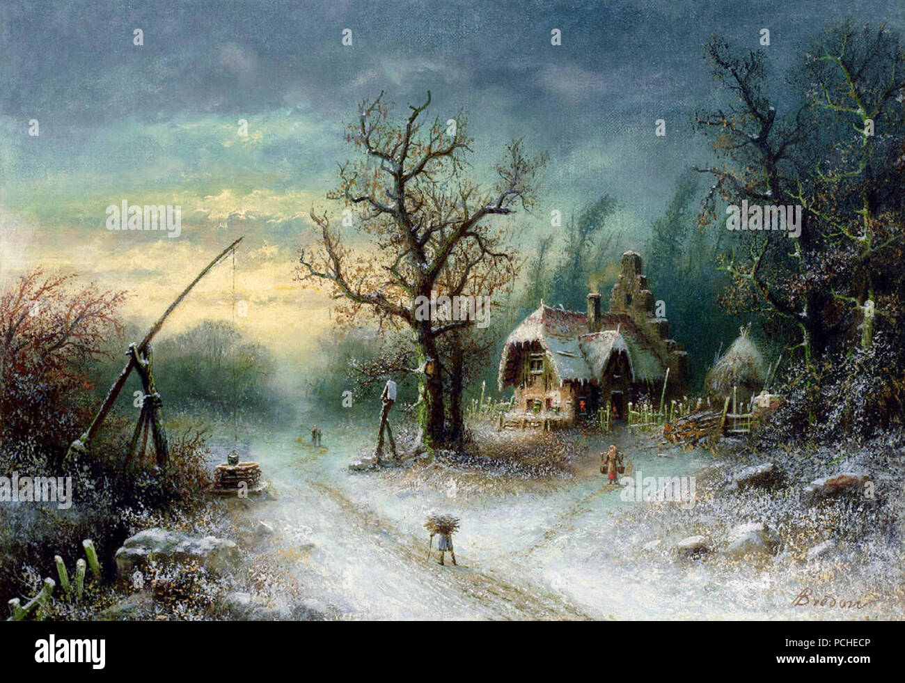 Albert Bredow - Winterlandschaft Stock Photo - Alamy