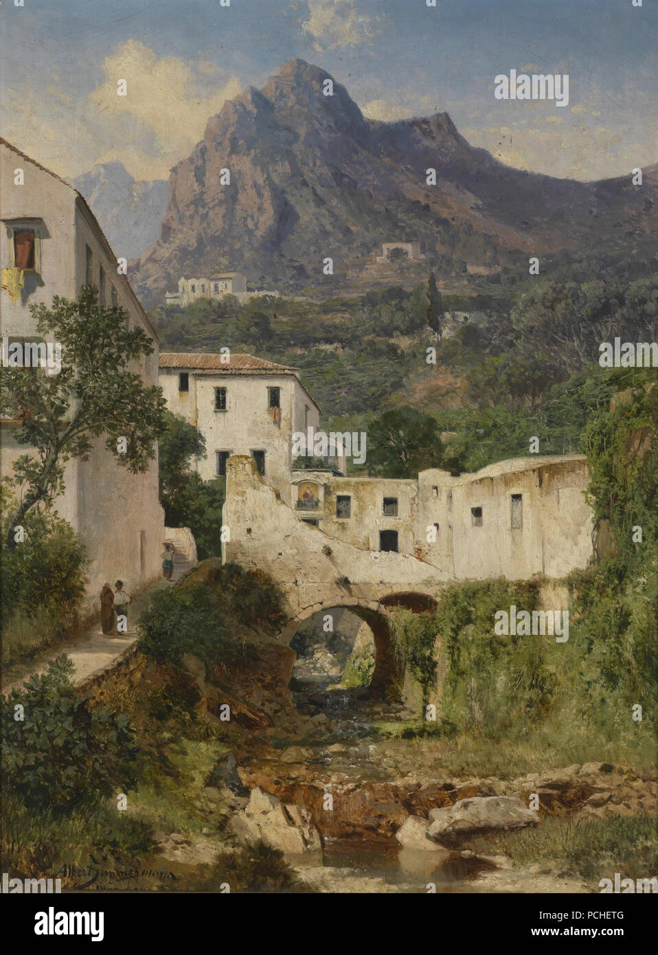 Albert August Zimmermann Mühltal bei Amalfi Stock Photo - Alamy