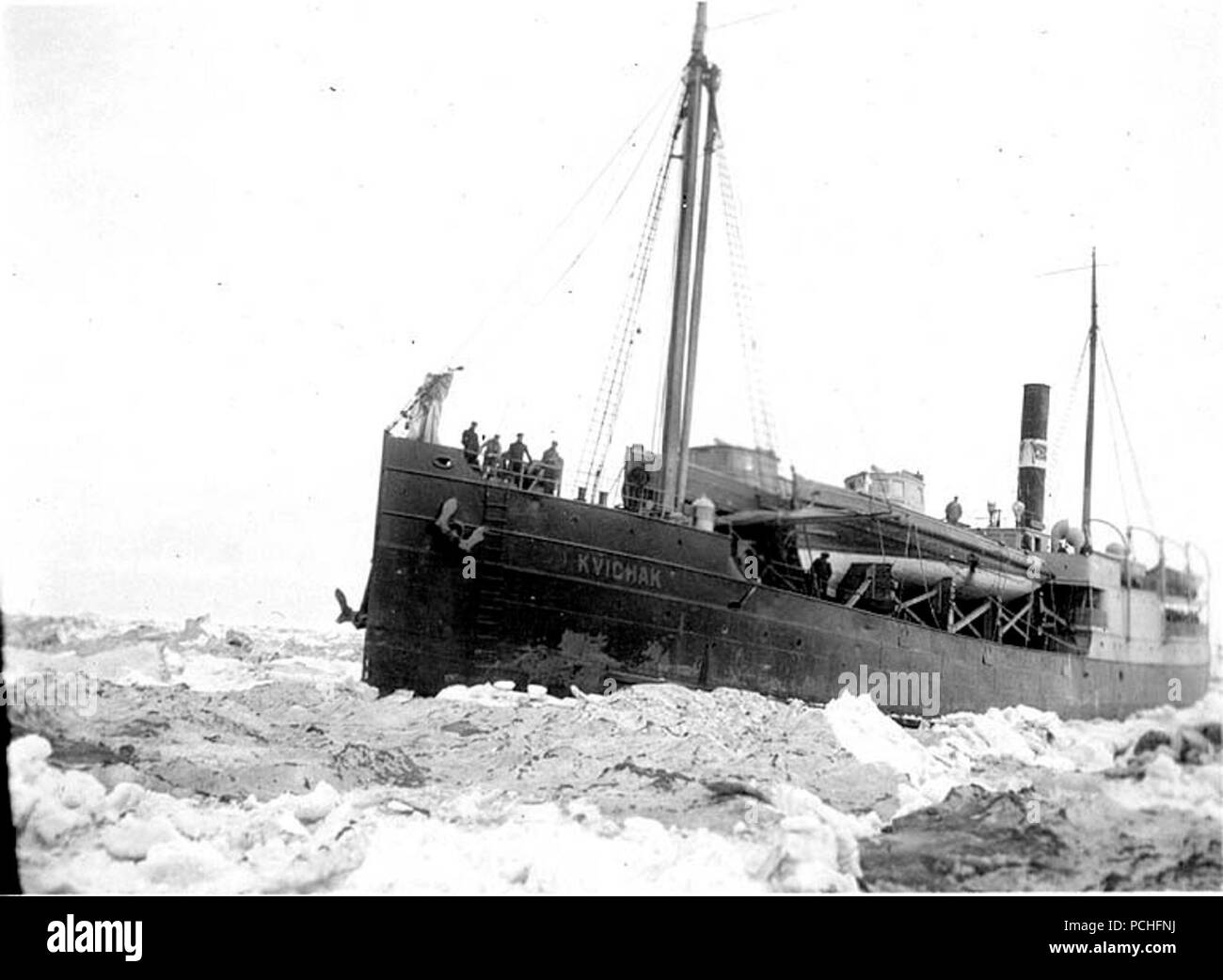 Alaska Packers Association steamship KVICHAK caught in the ice Alaska ...