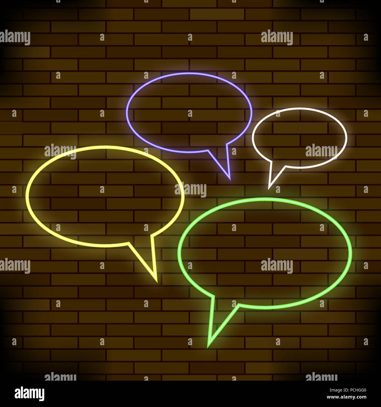 Speech bubble on brick Stock Vector Images - Alamy
