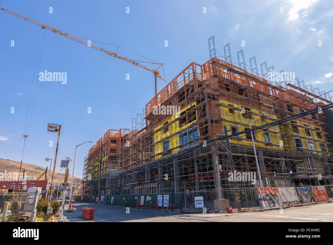 Construction site of a new condos building in South San Francisco ...
