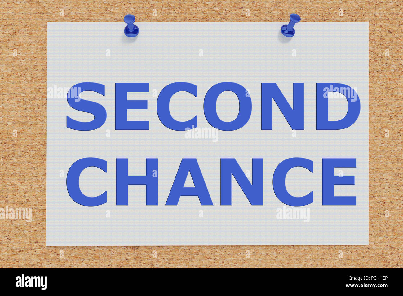 3D illustration of SECOND CHANCE on cork board Stock Photo - Alamy