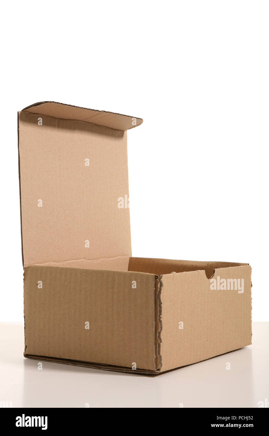 carton package box over white background Stock Photo - Alamy