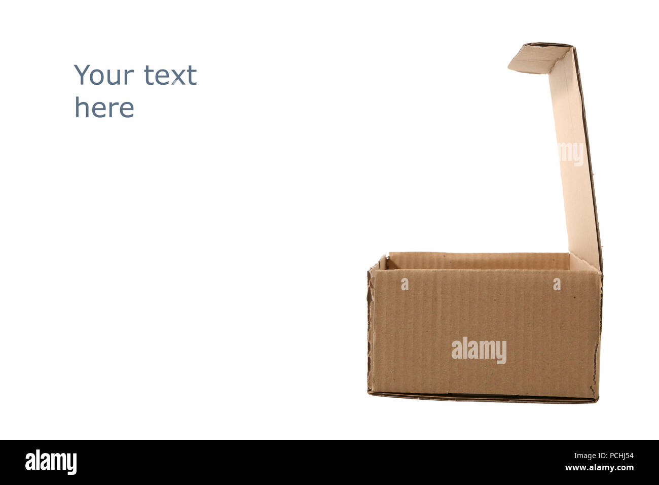 Open Cardboard Box Isolated on a White Background Stock Photo - Alamy