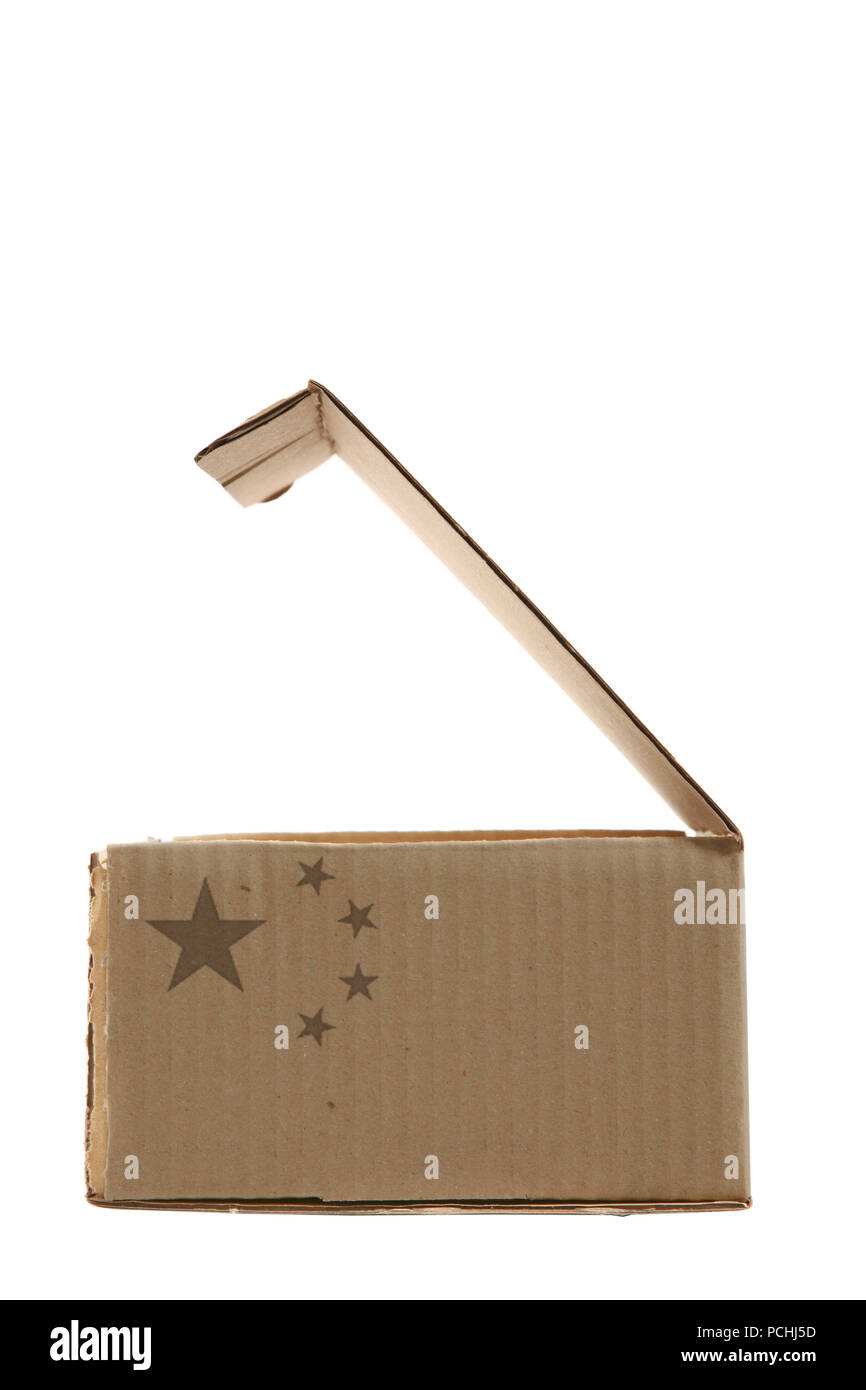 carton package box over white background Stock Photo - Alamy