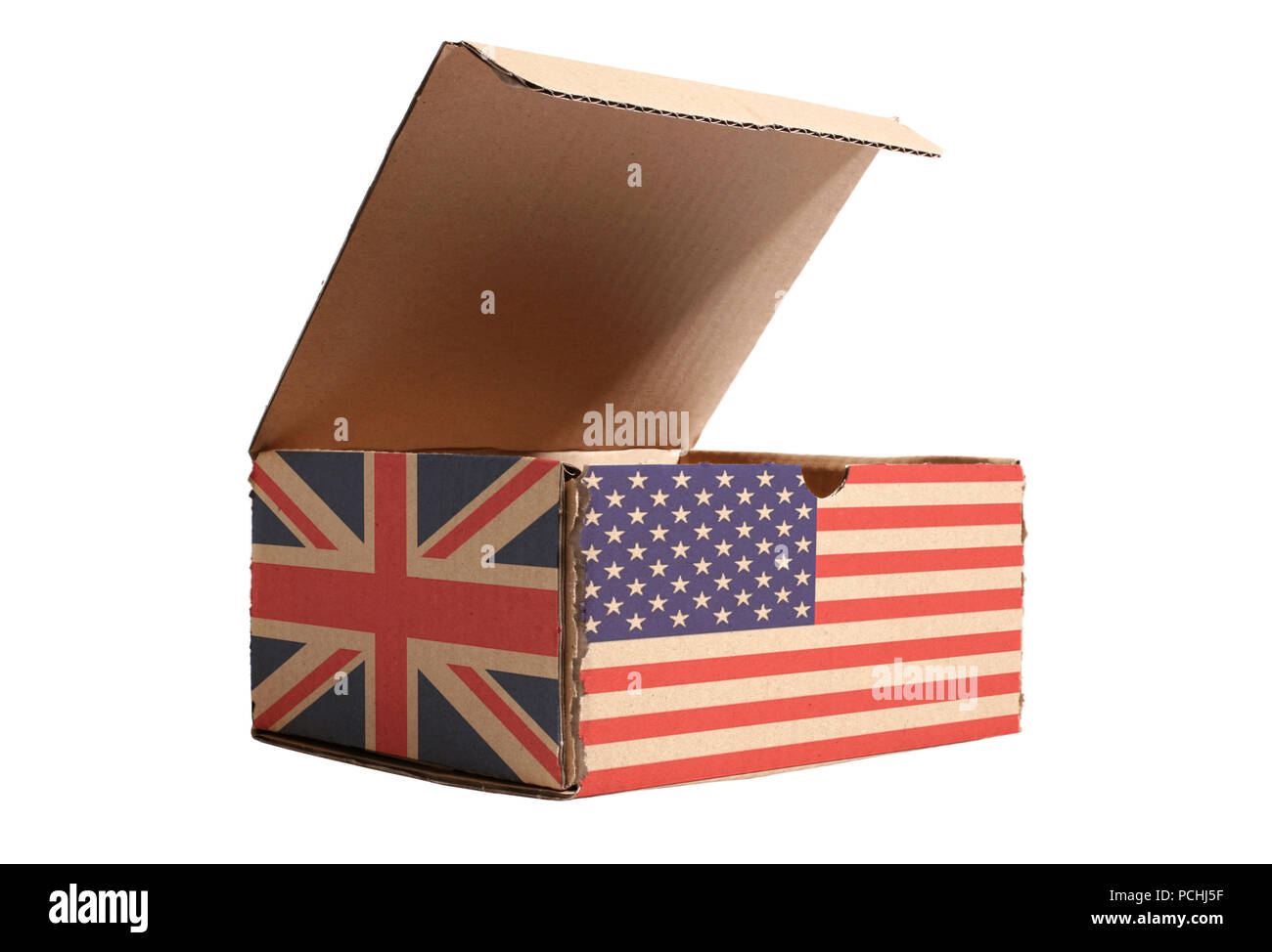 carton package box over white background Stock Photo - Alamy