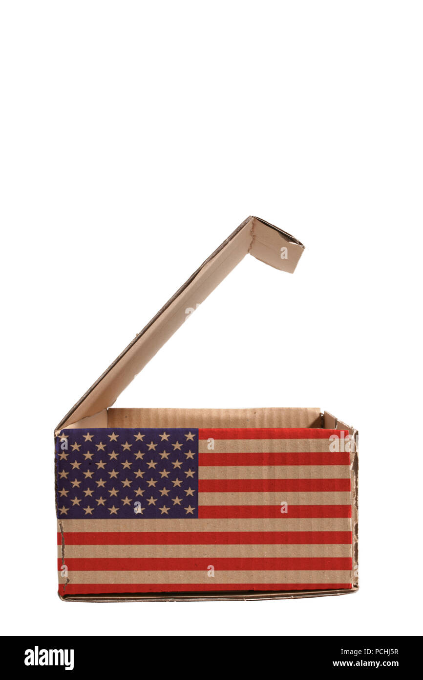 carton package box over white background Stock Photo - Alamy