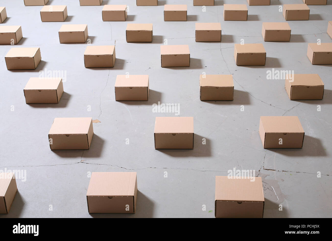 geometry packing boxes on the floor Stock Photo - Alamy