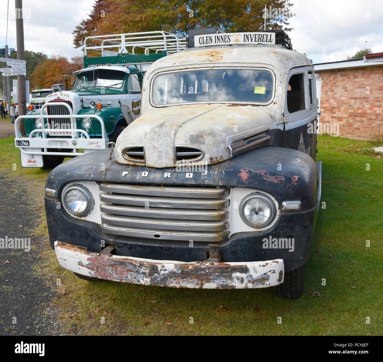 black and white motor service royal mail truck and bus at the vintage ...