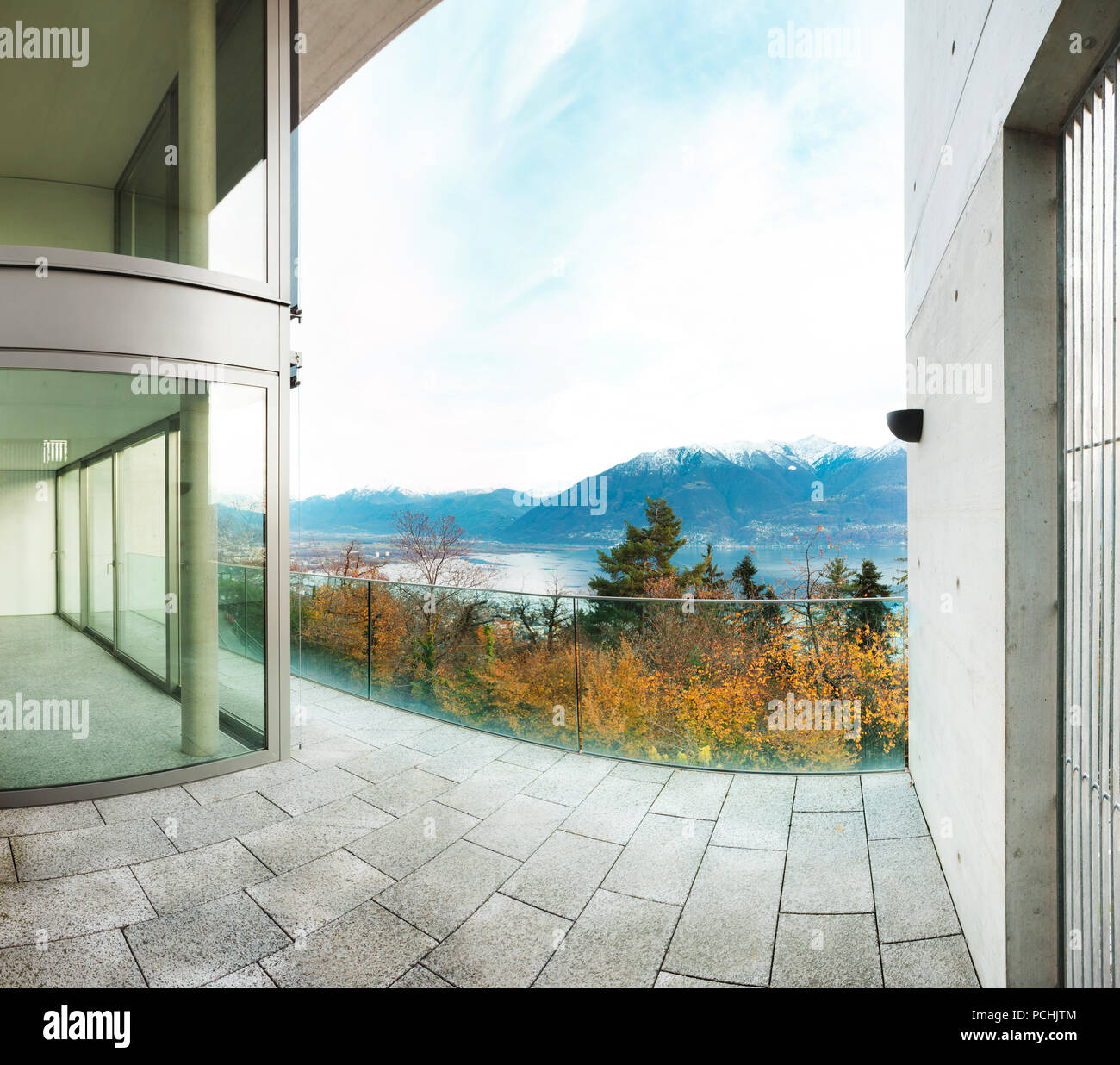 Architecture, modern building, view from the terrace Stock Photo - Alamy