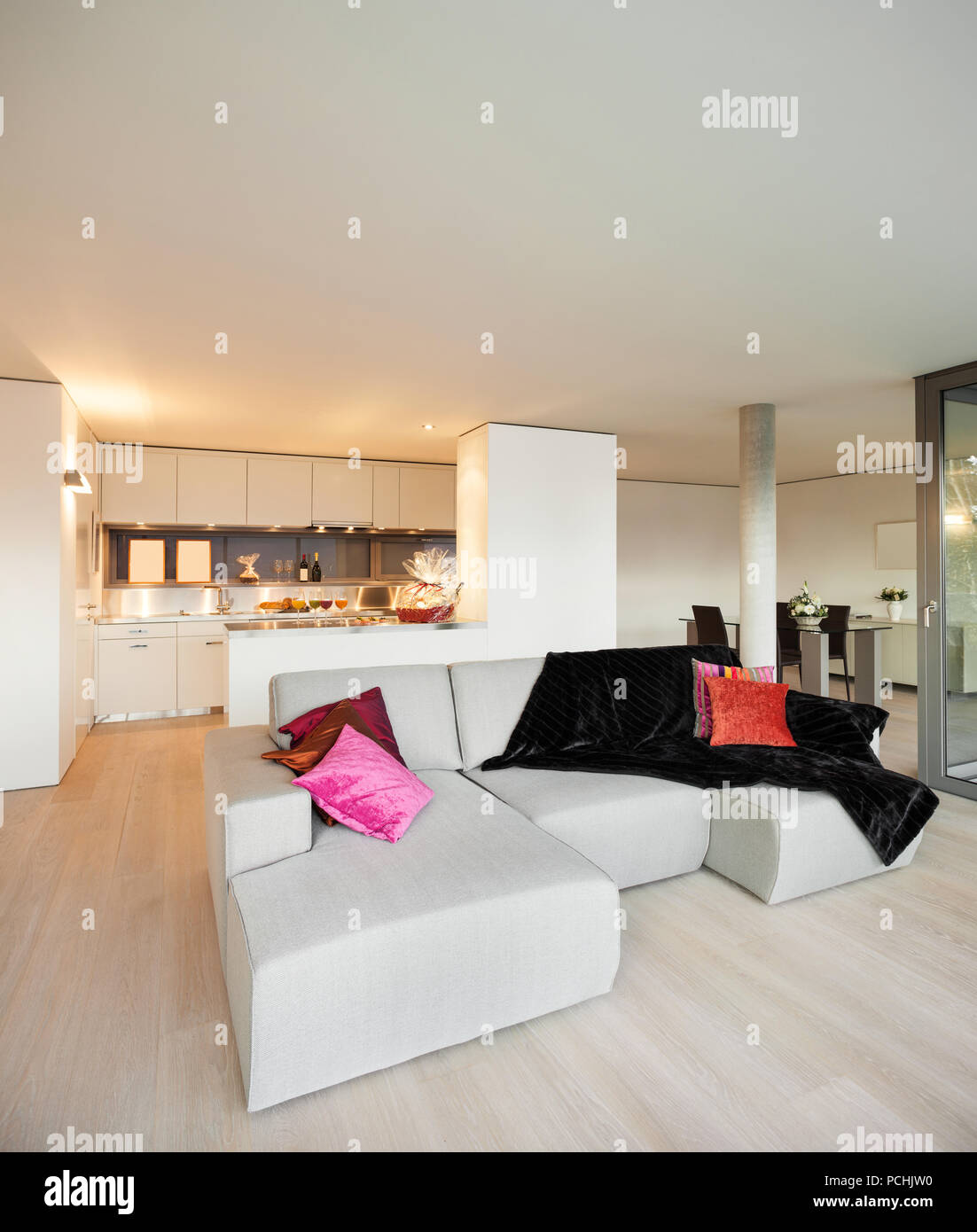 Modern architecture, nice apartment, living room view Stock Photo - Alamy