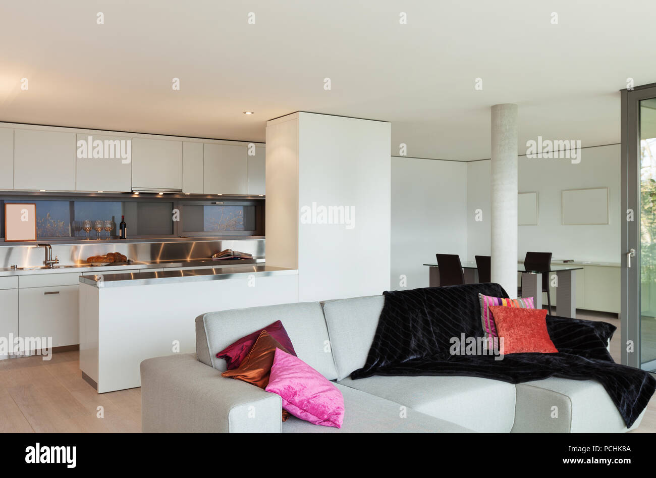 Modern architecture, nice apartment, living room view Stock Photo - Alamy
