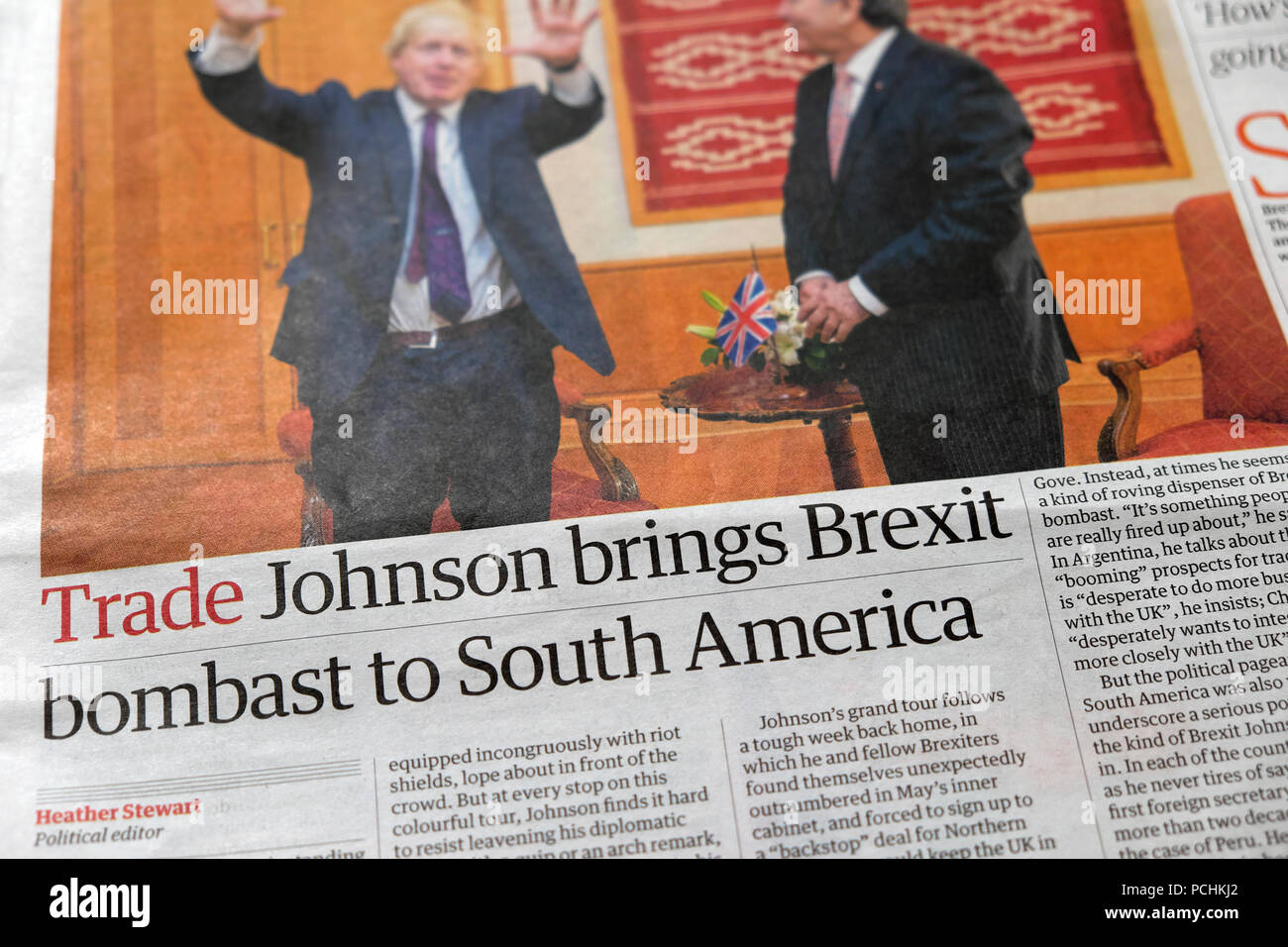 TRADE Boris 'Johnson brings Brexit bombast to South America' article ...