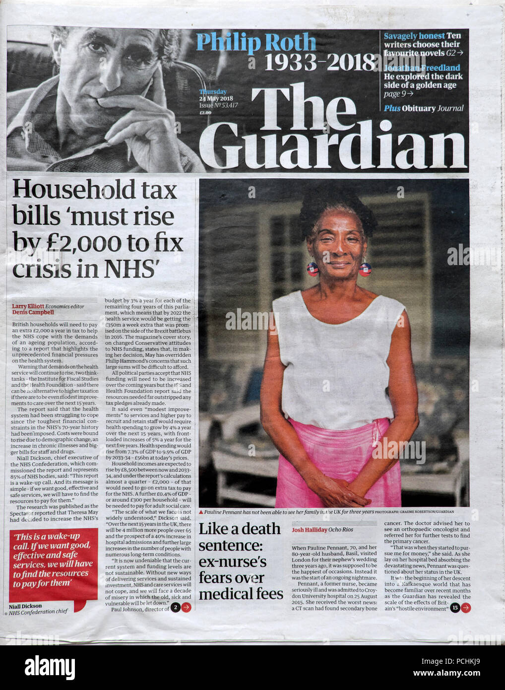 Household tax bills 'must rise by £2,000 to fix crisis in NHS' Guardian ...