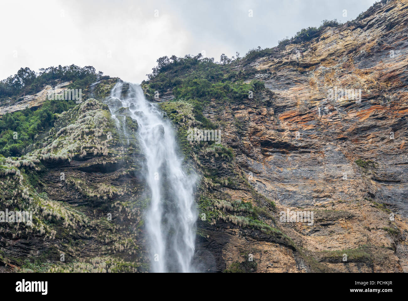 Gocta waterfall in the Chachapoyas region of northern Peru Stock Photo ...