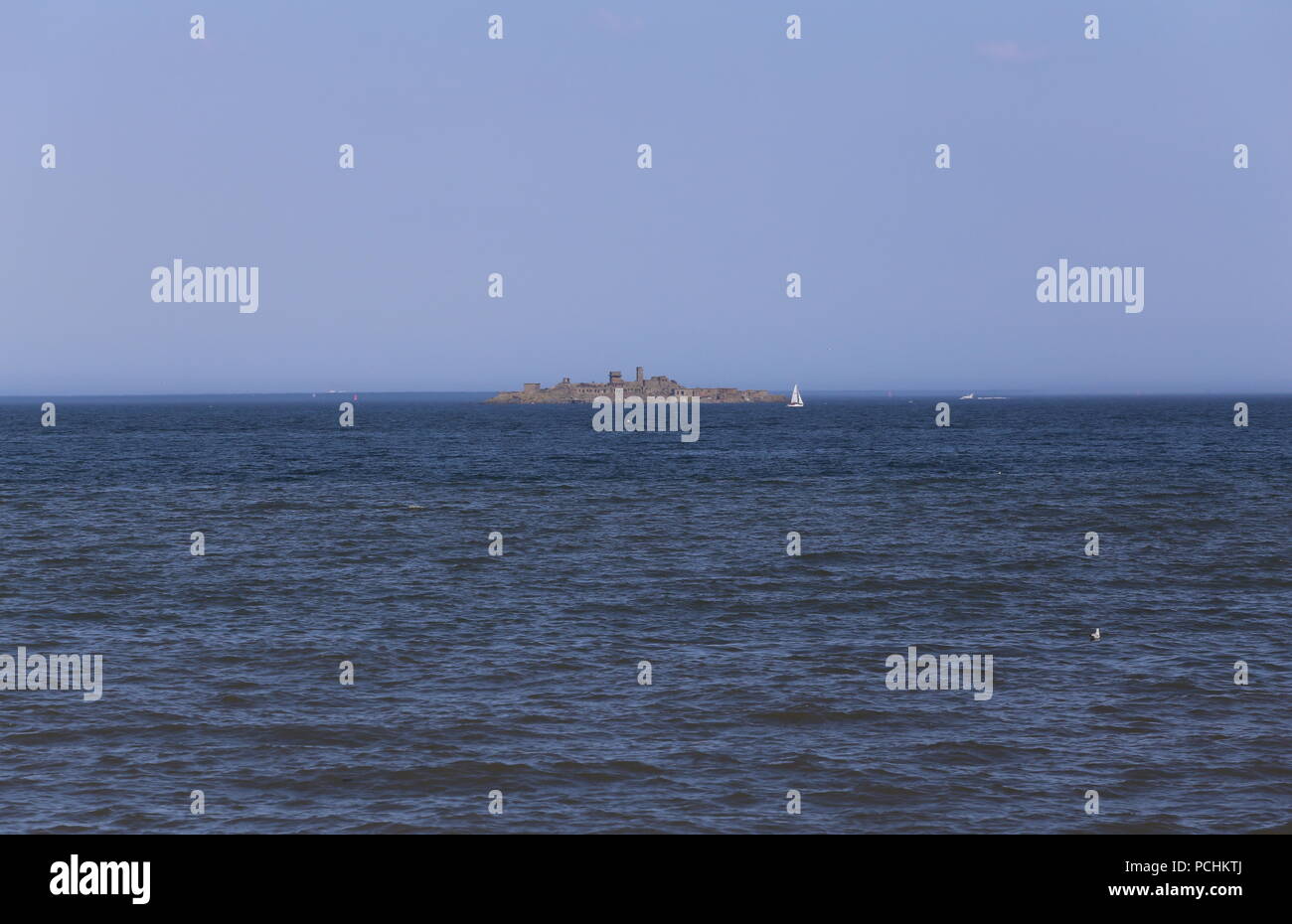 Isle of Inchmickery in Firth of Forth Scotland July 2018 Stock Photo ...