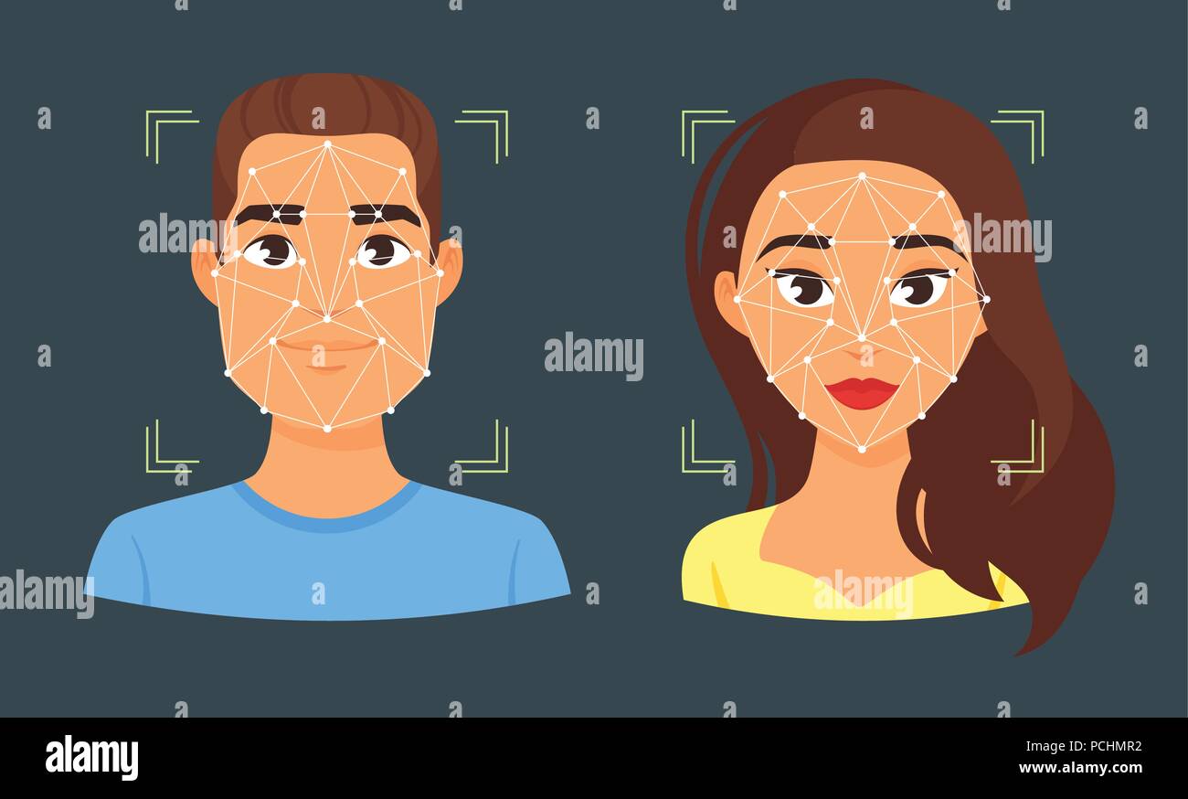 face biometric identification illustration Stock Vector Image & Art - Alamy