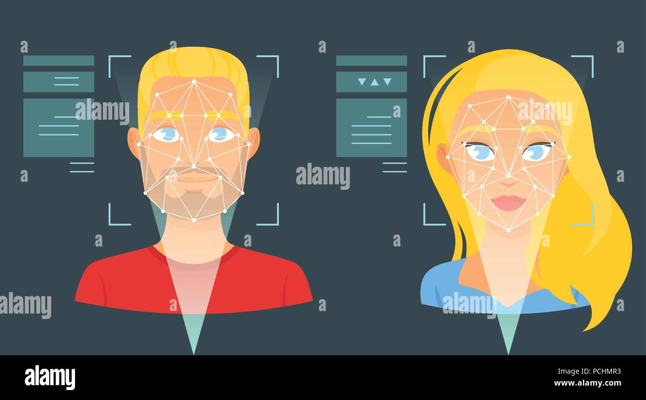 face biometric identification illustration Stock Vector Image & Art - Alamy