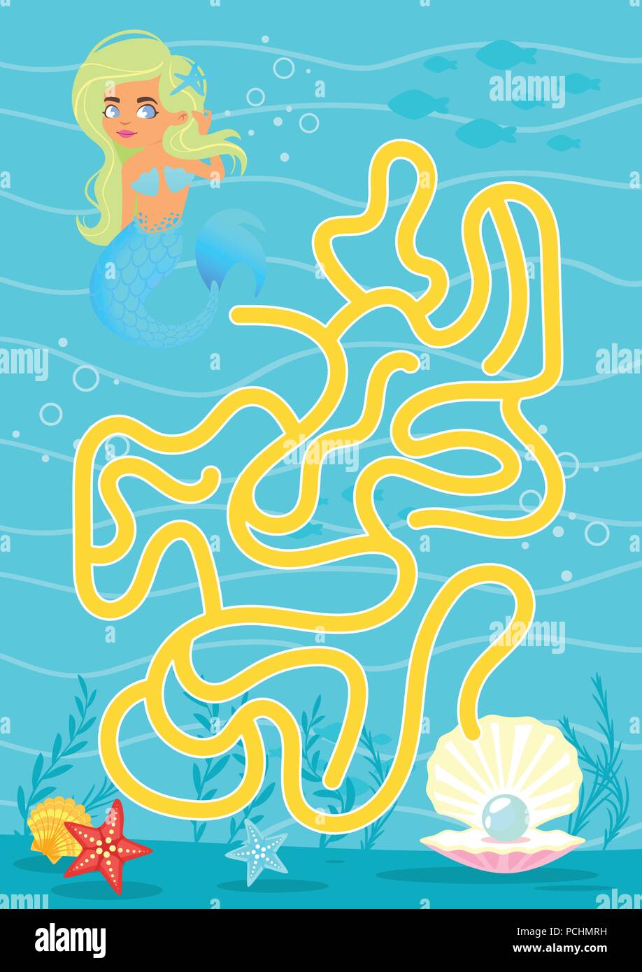 game template with mermaid Stock Vector Image & Art - Alamy