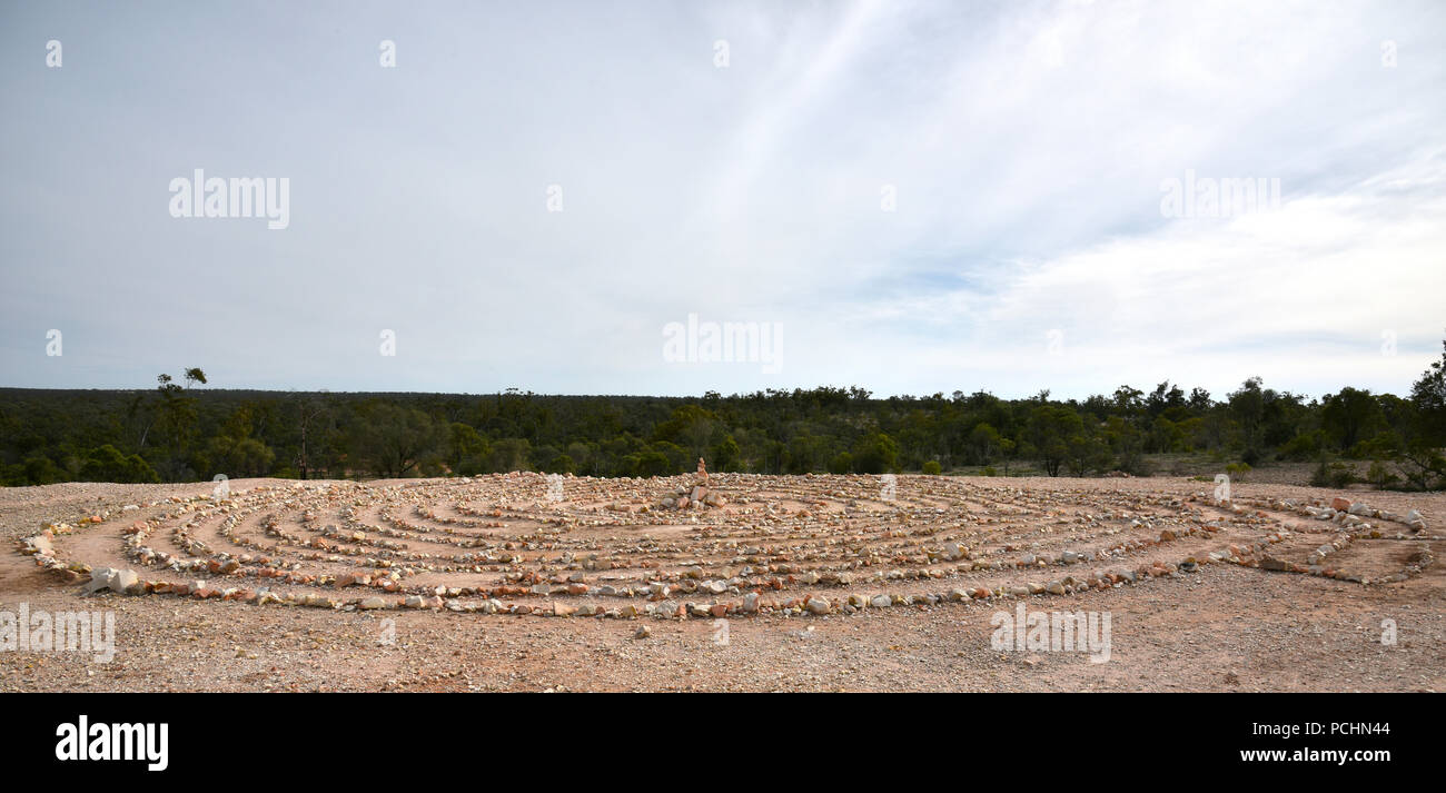 stone circles on the ground at lightning ridge, an opal mining town in ...
