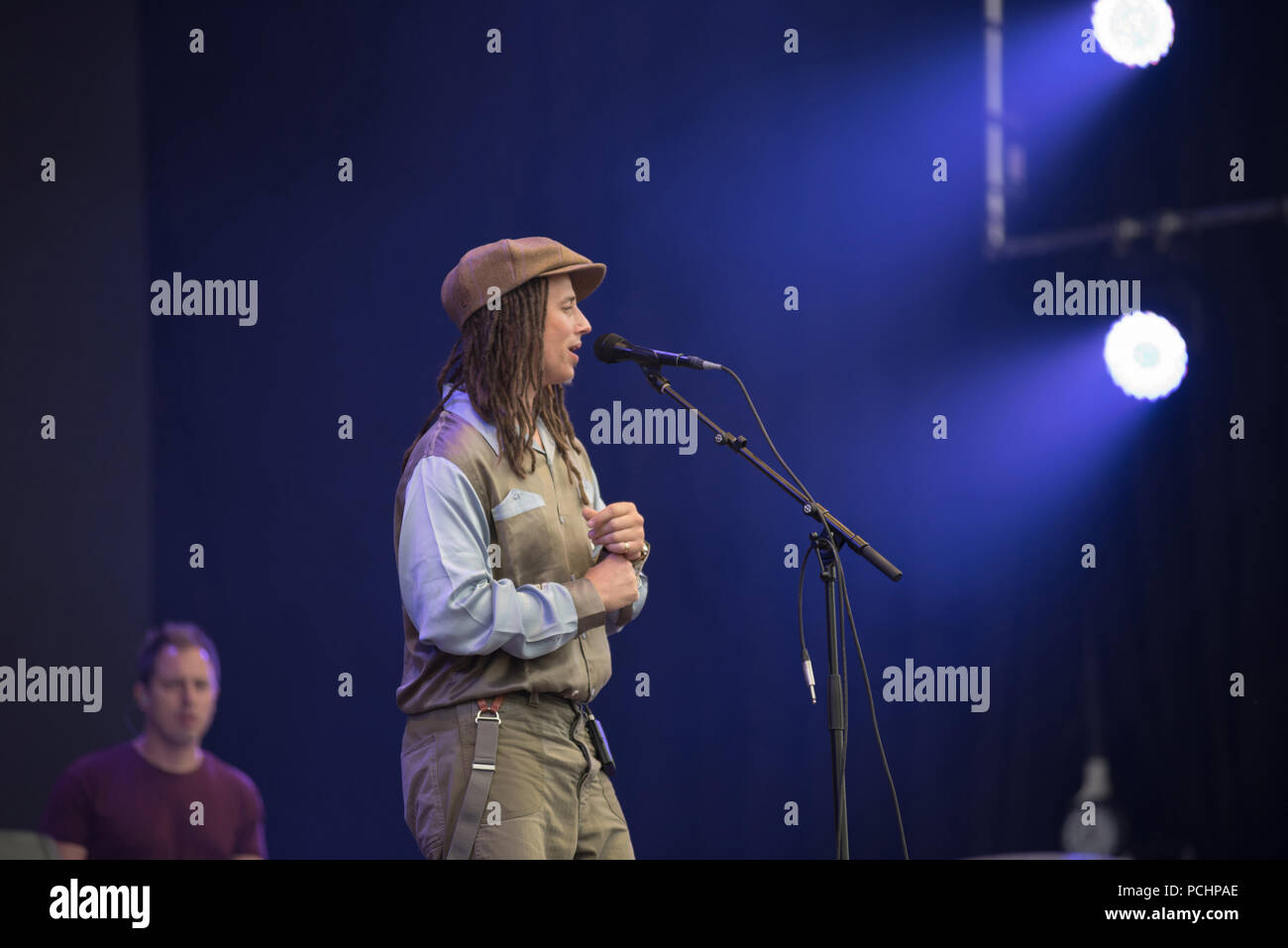 BONTIDA, ROMANIA - JULY 19, 2018: English singer JP Cooper performing a ...