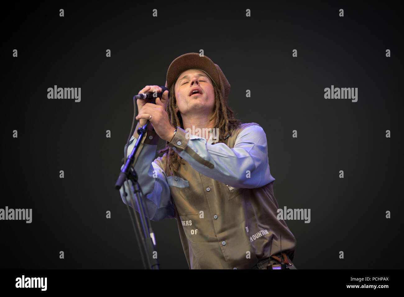 BONTIDA, ROMANIA - JULY 19, 2018: English singer JP Cooper performing a ...