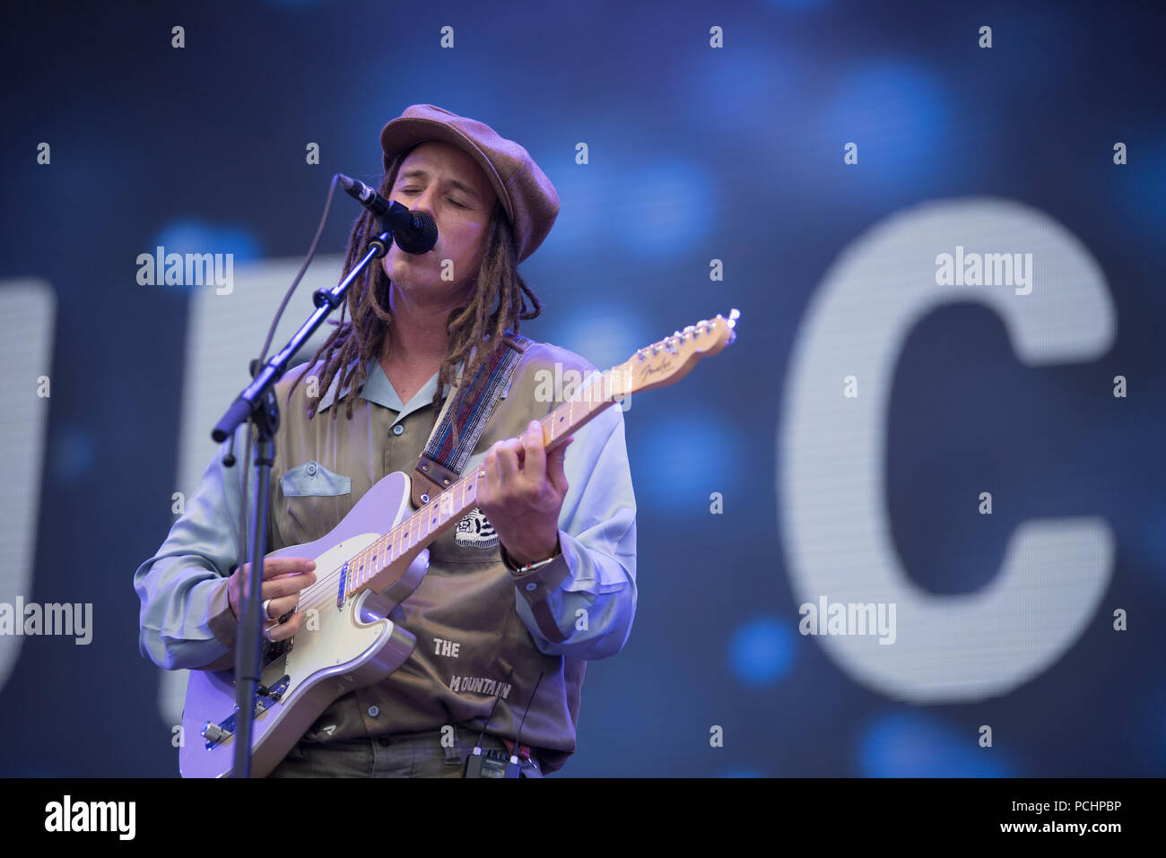 BONTIDA, ROMANIA - JULY 19, 2018: English singer JP Cooper performing a ...