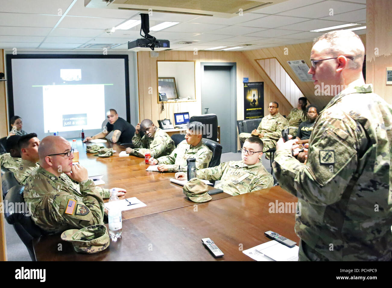 U.S. Army Capt. Dominic Adams, commander of the U.S. Army Signal ...