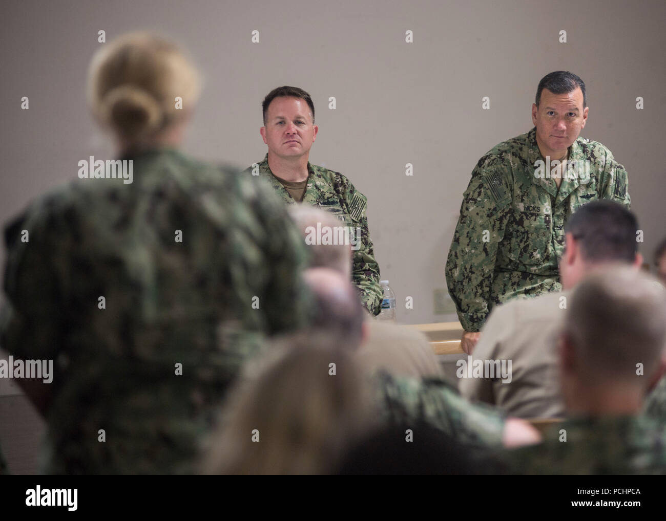 180727-N-WI365-1025 YOKOSUKA, Japan (July 27, 2018) – A Sailor asks ...