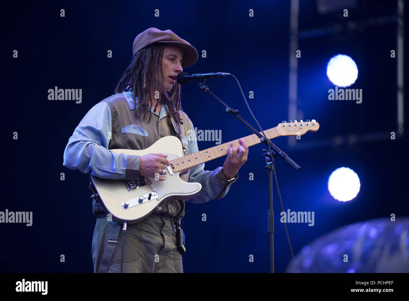 BONTIDA, ROMANIA - JULY 19, 2018: English singer JP Cooper performing a ...