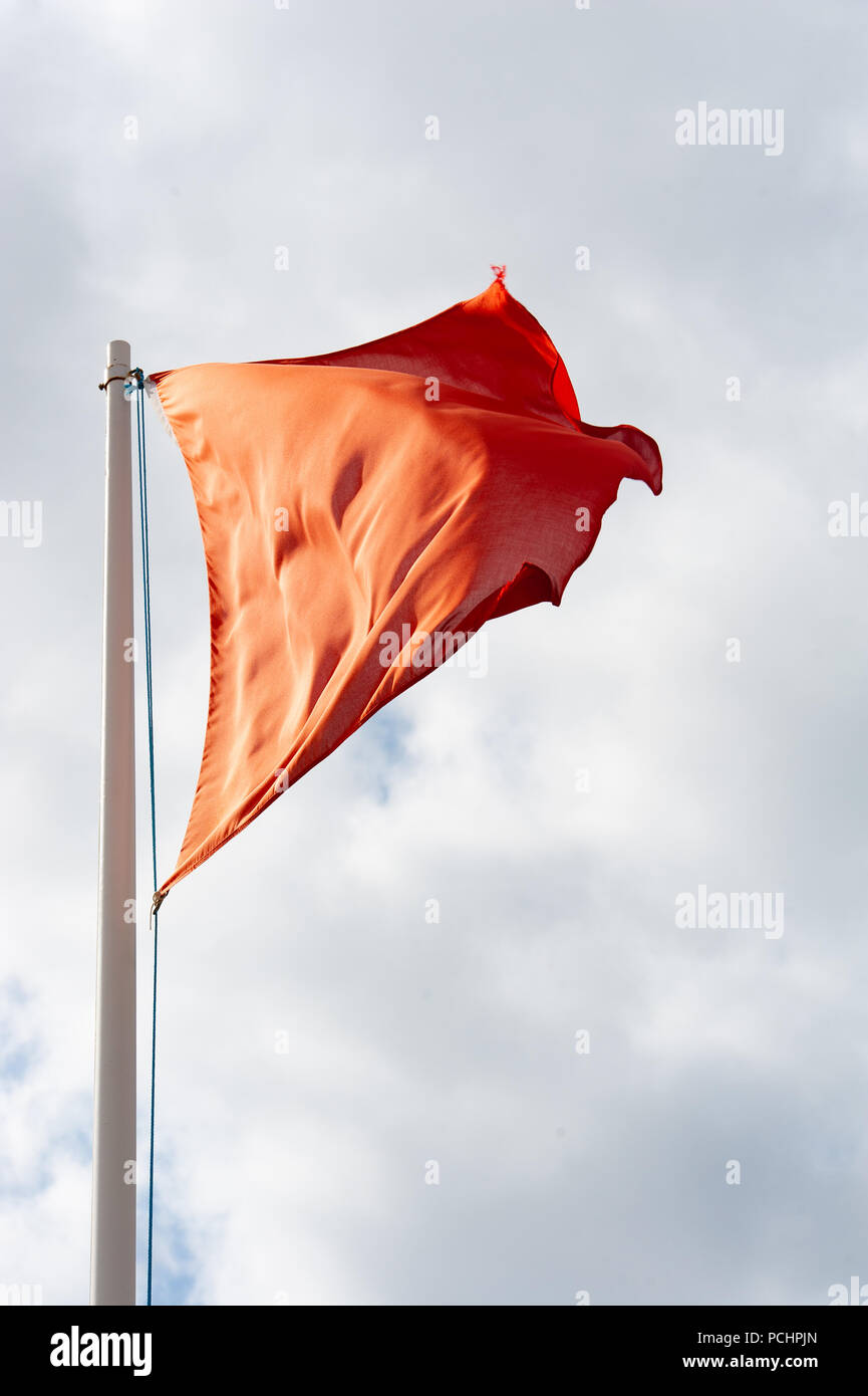 Red warning flag at military firing range, Salisbury Plain, Wilshire ...