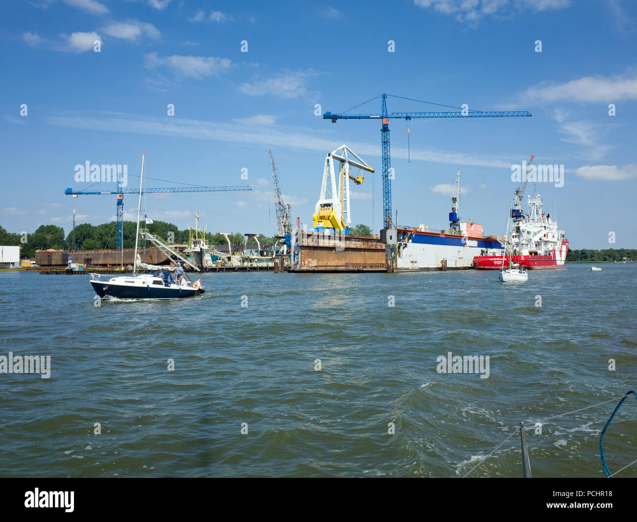 Work Boats Commercial Shipping North Sea Canal Amsterdam North Holland ...