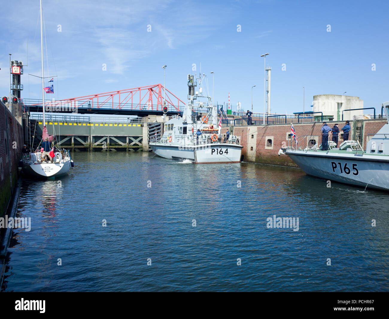 HMS Example P165 & HMS Explorer P164 in a Lock Holland Netherlands ...